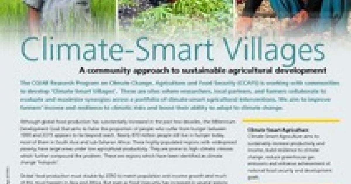 Climate-Smart Villages: a community approach to sustainable ...