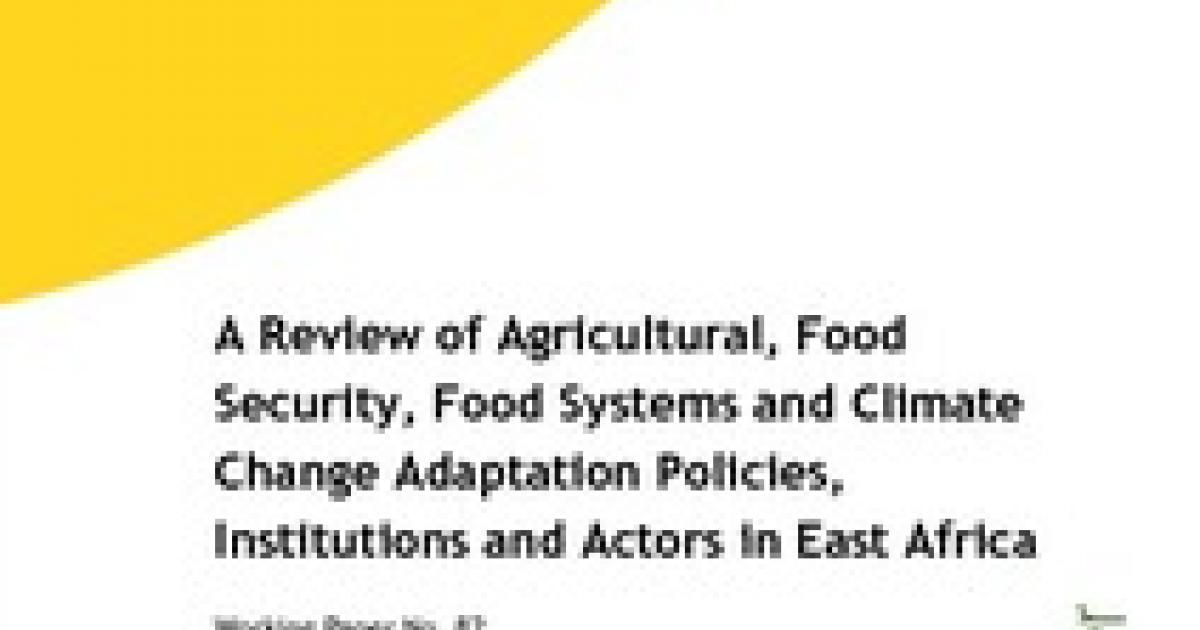 A review of agricultural, food security, food systems and climate ...