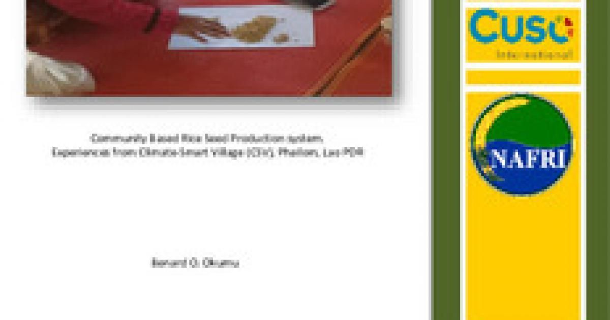 Community Based Rice Seed Production system: Experiences from Climate ...