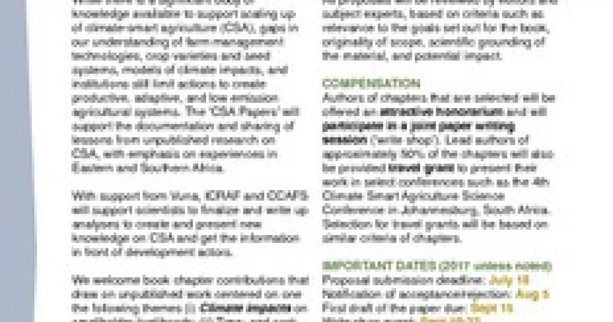 The ‘CSA Papers’: Call for Book Chapter Proposals