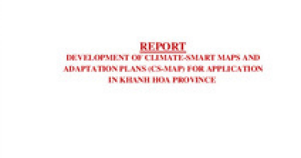 Development of Climate-Smart Maps and Adaptation Plans (CS-MAP) for ...