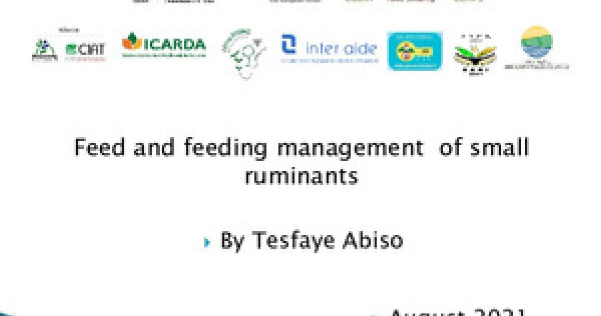 Feed and feeding management of small ruminants