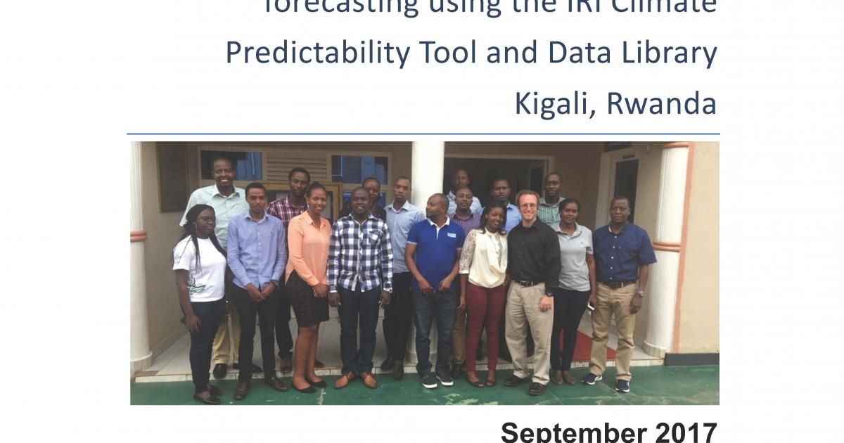 Training on seasonal forecasting using the IRI Climate Predictability ...