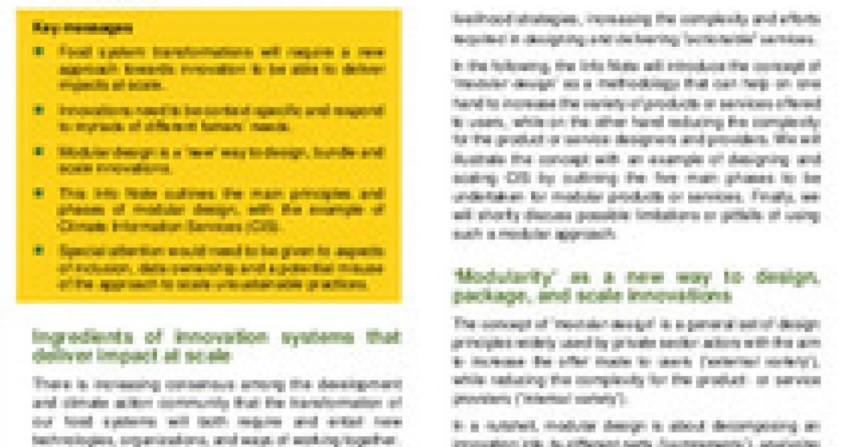 Designing a modular approach towards innovation (Example: Developing ...