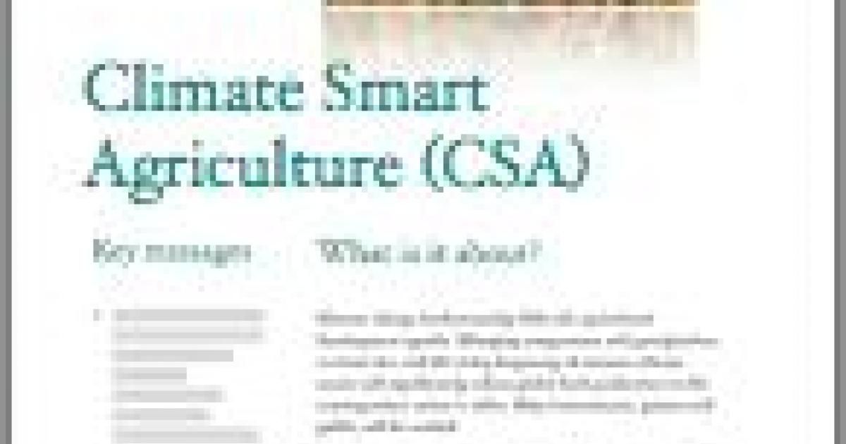 Climate smart agriculture (CSA)